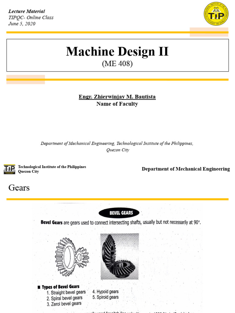 MD2 - Gears - Bevel Gear | PDF | Gear | Motion (Physics)