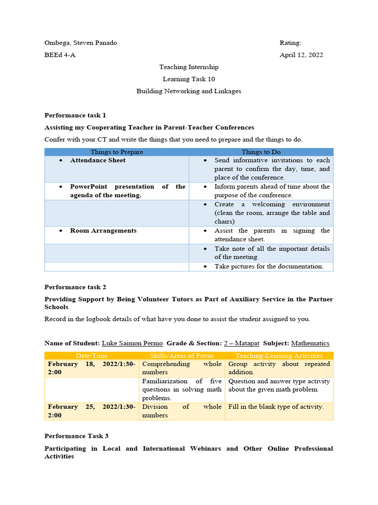 TI LEARNING TASK 10 | PDF | Cognition | Behavior Modification