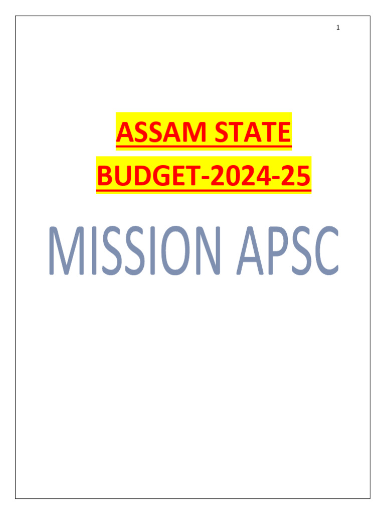 Assam State Budget 2024 25 | PDF | Government Budget Balance | Fiscal ... Assam State Budget 2024 25 | PDF | Government Budget Balance | Fiscal ...