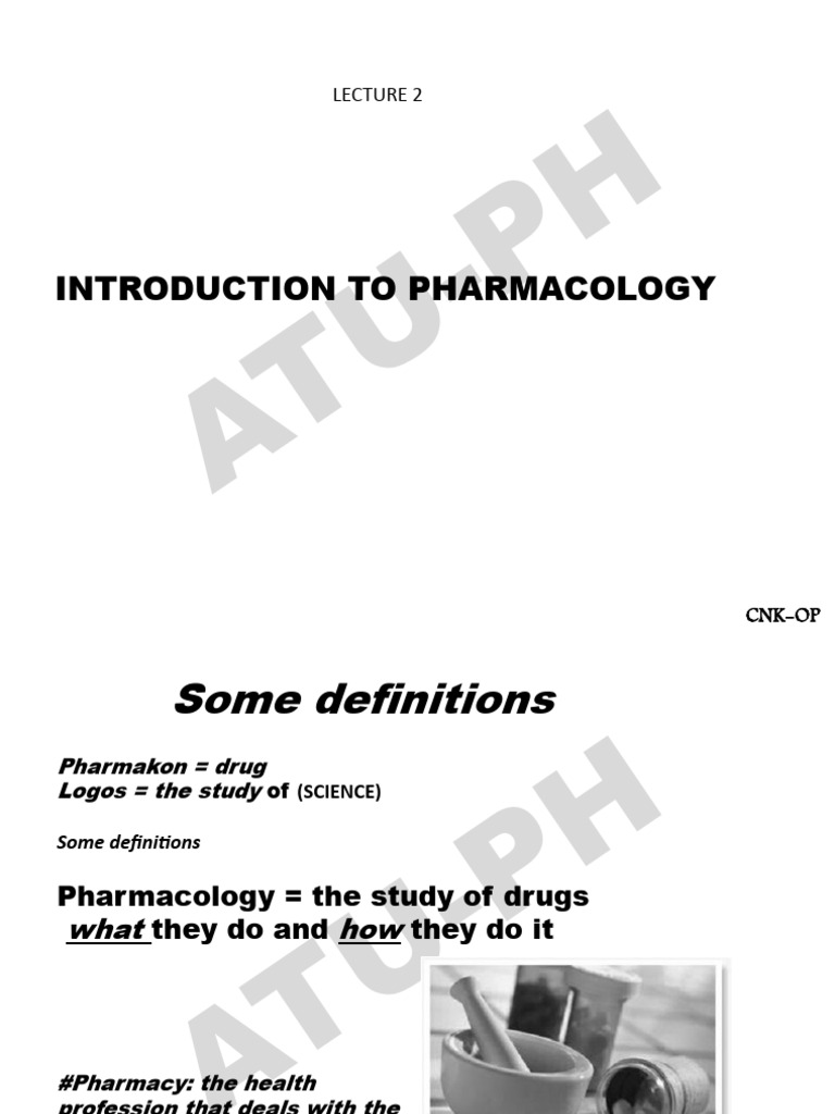 Lecture 2 Pharmacology | PDF | Pharmacology | Medicinal Chemistry