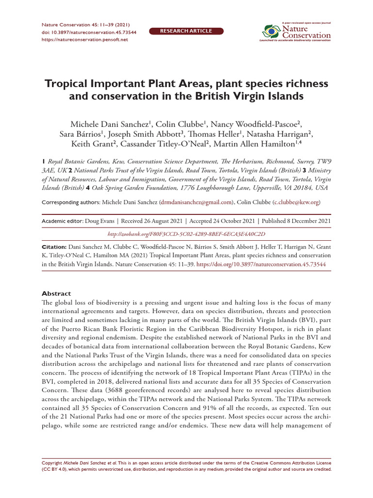 Tropical Important Plant Areas Plant Species Richn | PDF | Biodiversity ...