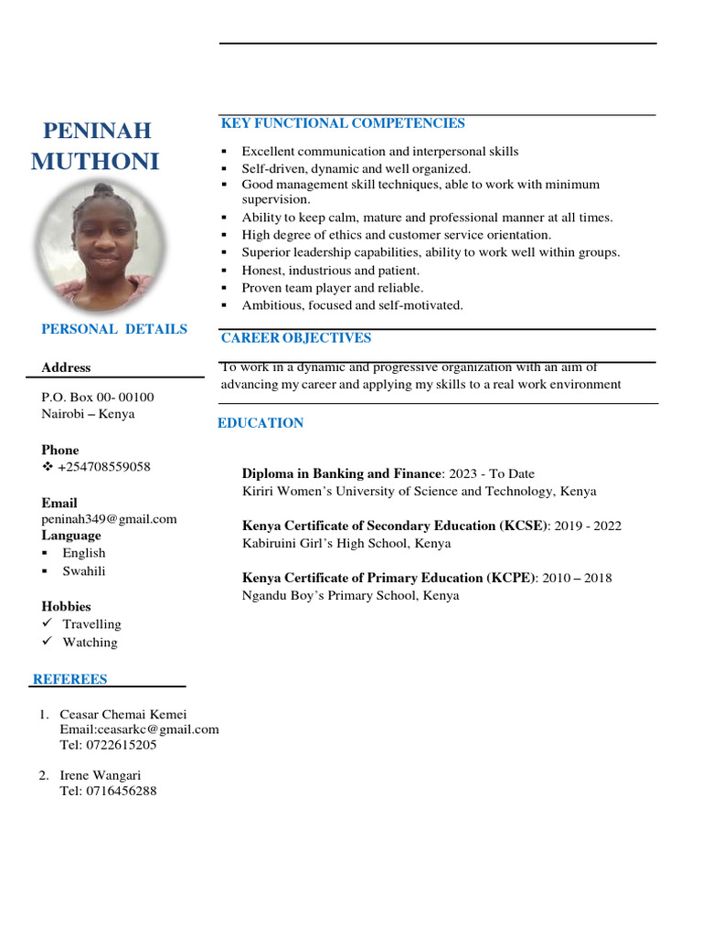 Peninah Muthoni Mbugua's Profile | PDF