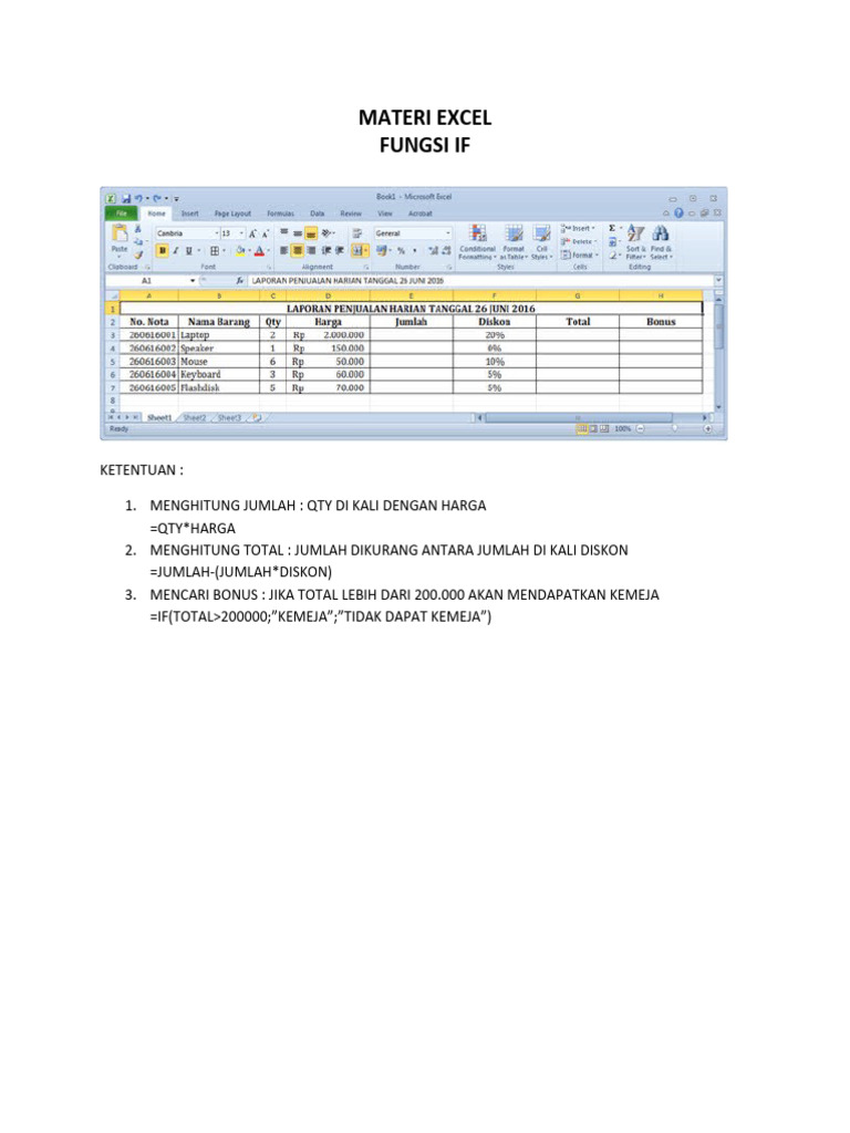 Materi Excel 2 Rumus | PDF