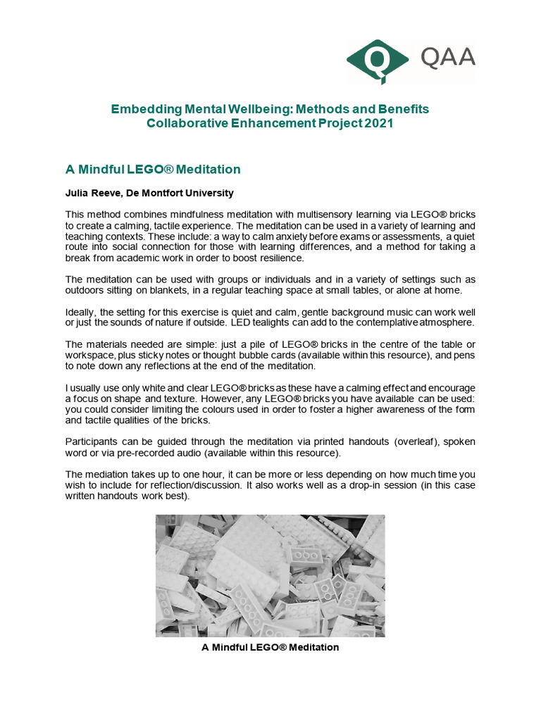 A Mindful Lego Meditation | PDF | Meditation | Mindfulness