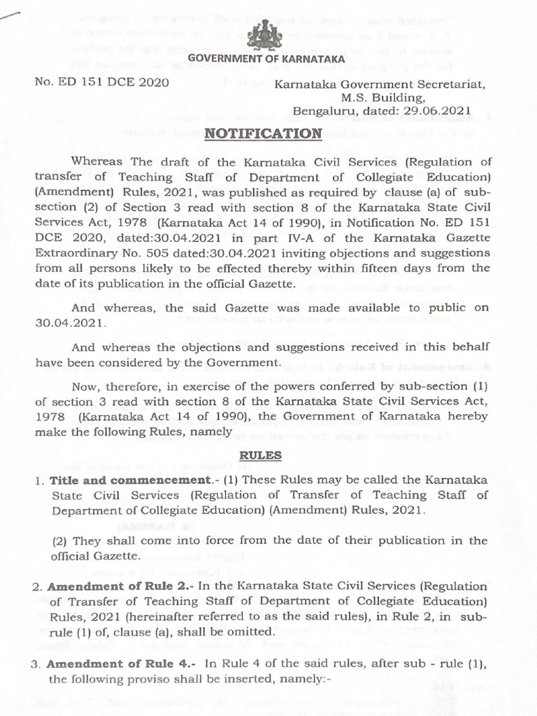 Ammendment - Rules - 2021 | PDF