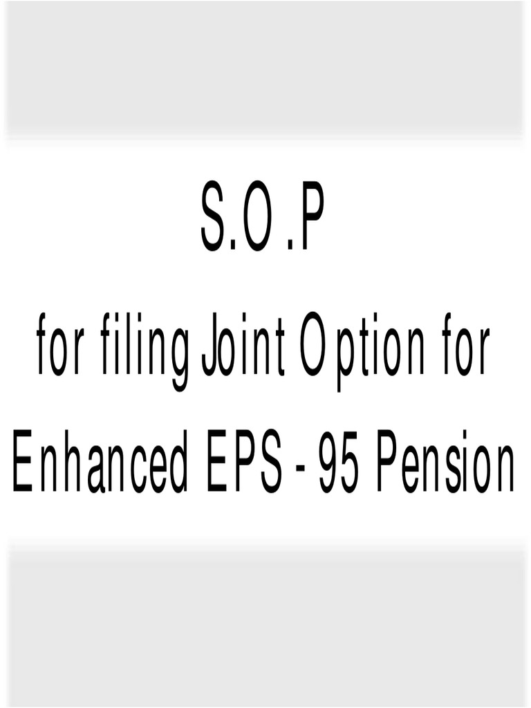 For Filing Joint Option For Enhanced EPS - 95 Pension | PDF | Computing