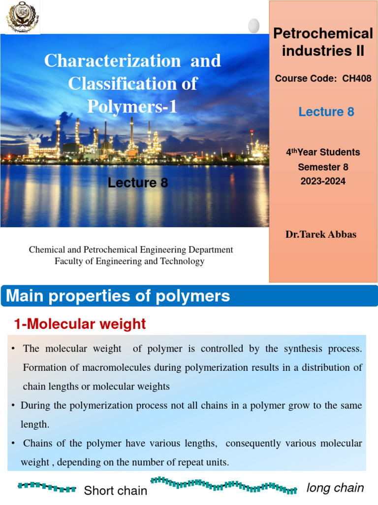 Lecture 8 polymers characterization-1 | PDF | Deformation (Engineering) | Polymers