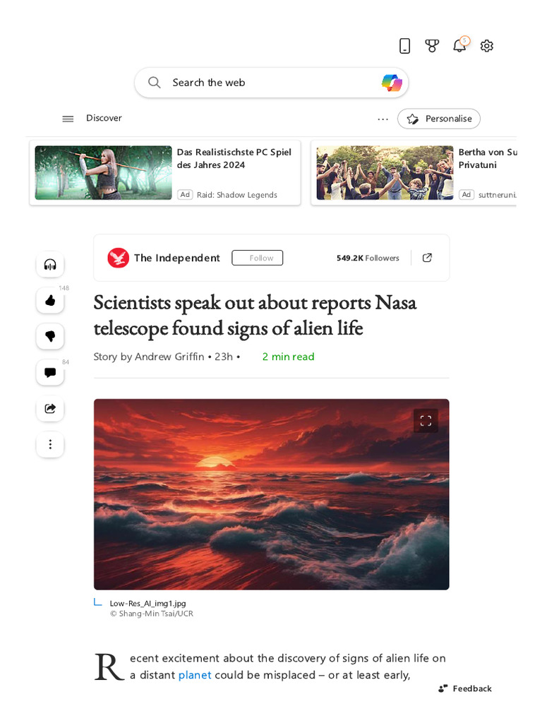 Scientists speak out about reports Nasa telescope found signs of alien ...