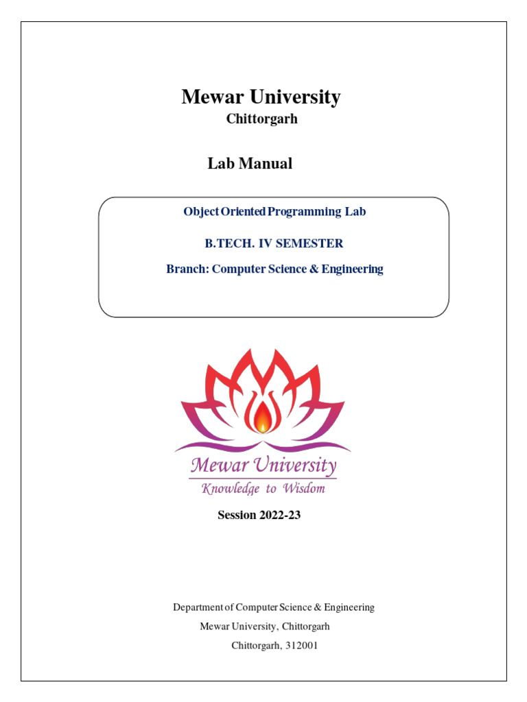 Oops Manual | PDF | Computer Program | Programming