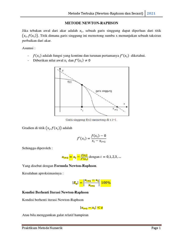 Metode Secant Dan Newton-Raphson | PDF