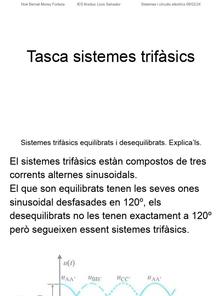 Tasca Sistemes Trifàsics | PDF