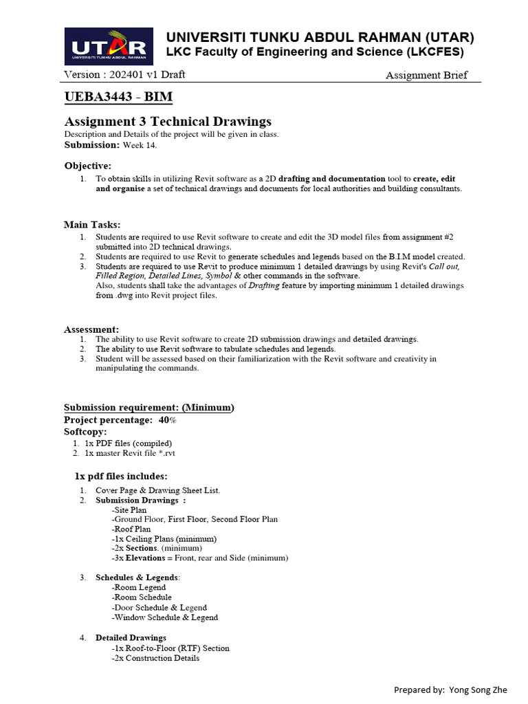 BIM Assignment 3 Brief 202401 v1 | PDF | Autodesk Revit | Technical Drawing