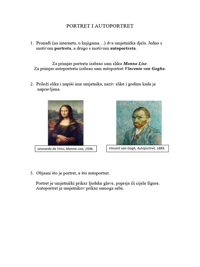 Likovna Kultura - Portret I Autoportret | PDF