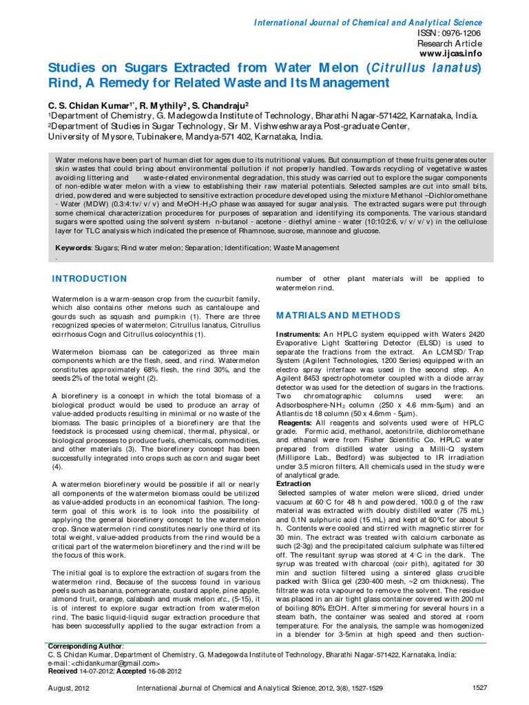 Dr.Chidan-IJCAS-2012 | PDF | High Performance Liquid Chromatography ...