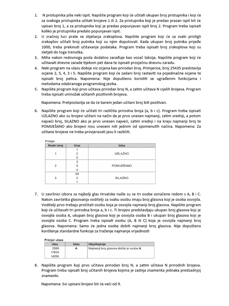 Zadaci 1 Petlja | PDF