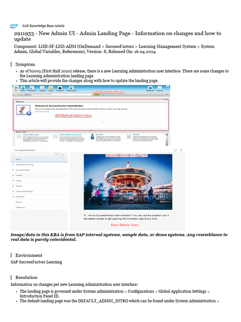 New Admin UI - Admin Landing Page - Information On Changes and How To Update | PDF | Html ...