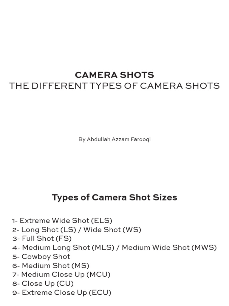 Camera Shots | PDF | Close Up