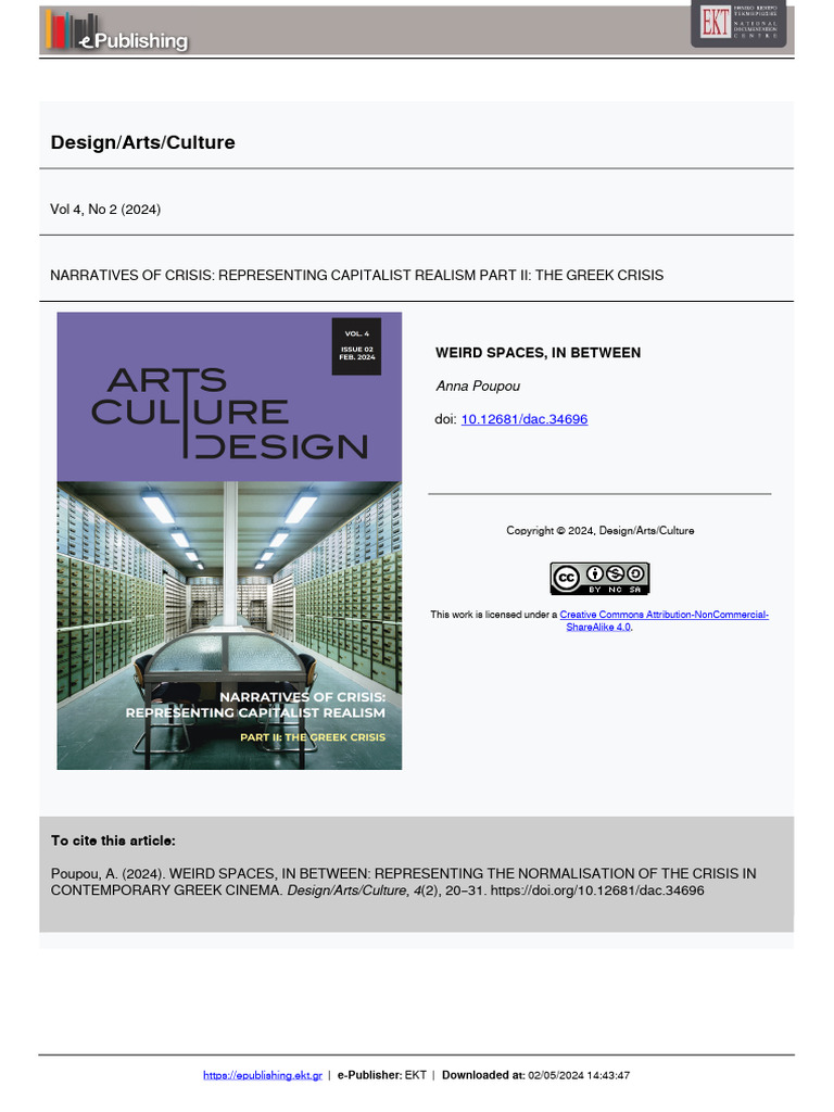 Design/Arts/Culture: Anna Poupou | PDF | Realism (Arts) | Unemployment