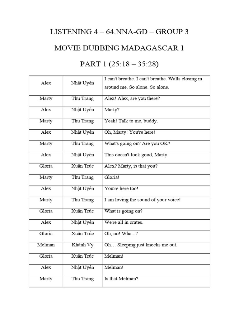 Transcript - Group 3 | PDF