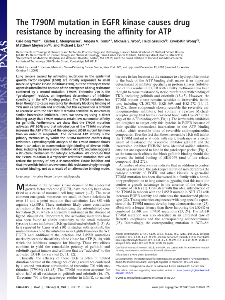 Yun 2008 | PDF | Epidermal Growth Factor Receptor | Enzyme Inhibitor