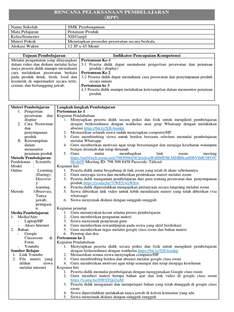 Prosedur Perawatan Produk Di Supermarket | PDF
