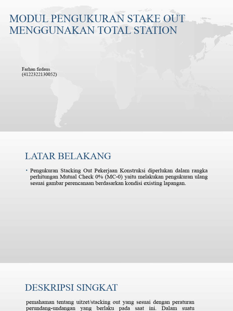 Modul Pengukuran Stake Out Menggunakan Total Station | PDF