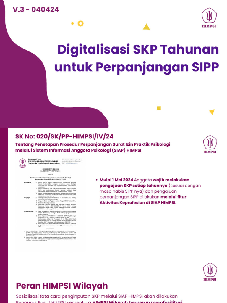 Prosedur Perpanjangan SIPP Psikolog | PDF