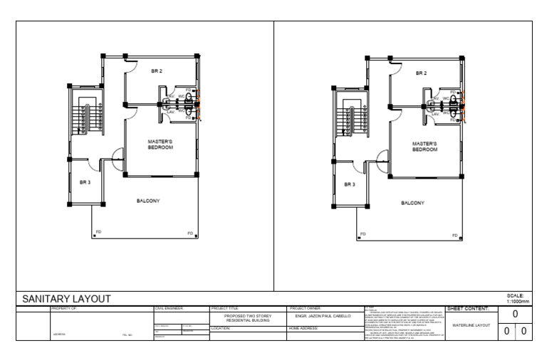 Sanitary Layout for Residential Building | PDF