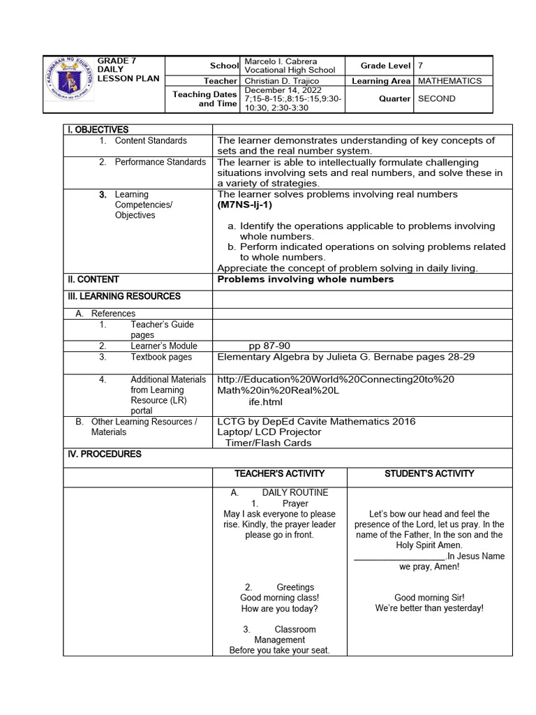 Grade 7 15 | PDF | Learning | Mathematics