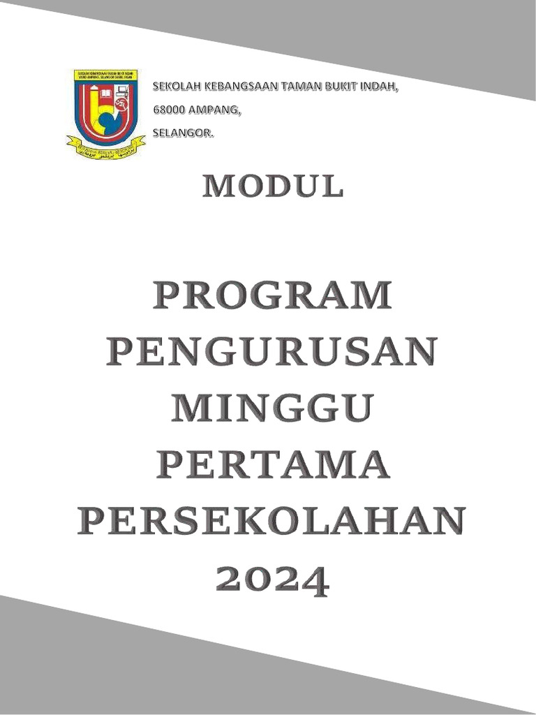 Modul Pengurusan Minggu Pertama Persekolahan 2024 | PDF