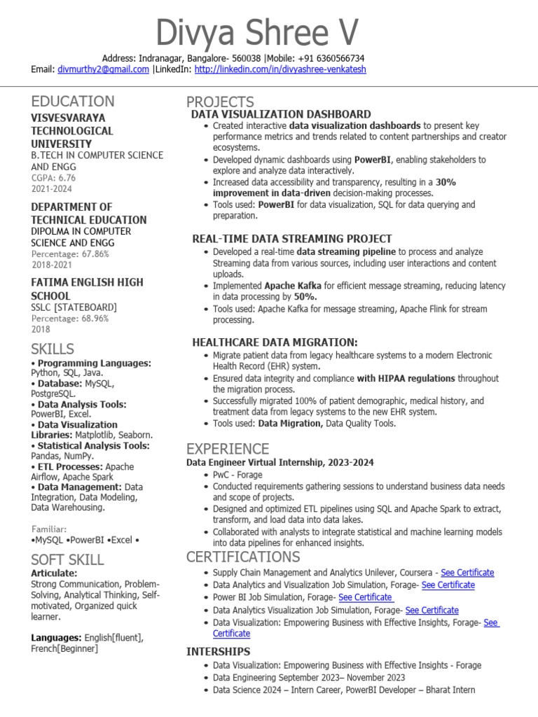 Resume Neww | PDF | Data | Electronic Health Record