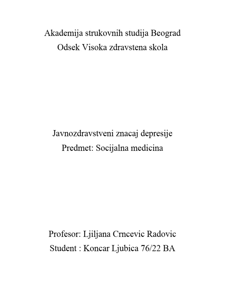 Javno Zdravlje | PDF