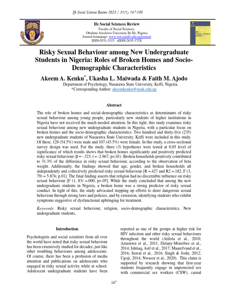 Kenku A Et Al | PDF | Sexually Transmitted Infection | Sexual Intercourse