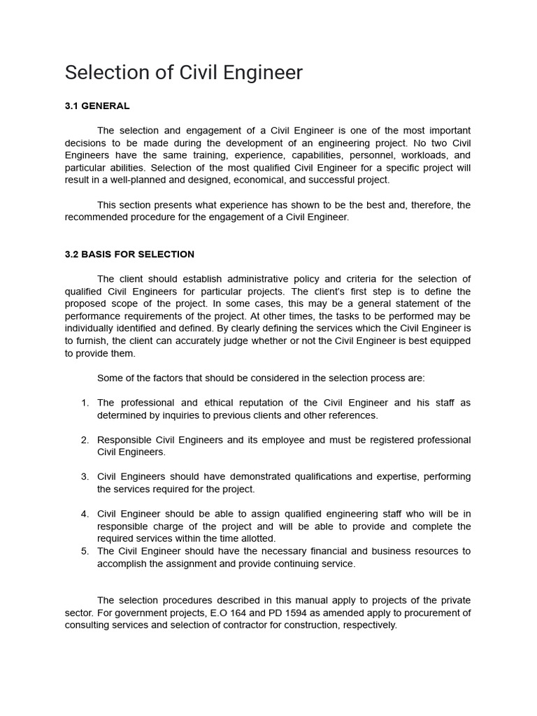 Selecting Qualified Civil Engineers | PDF | Consultant | Engineer