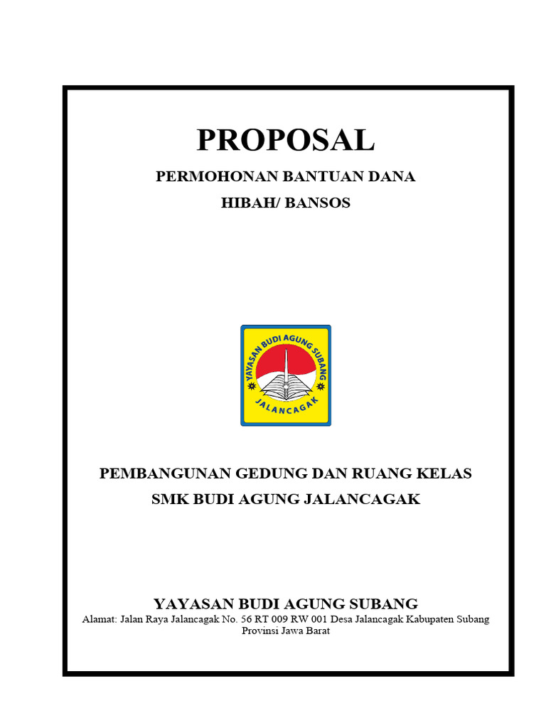 Proposal Yayasan Provinsi | PDF