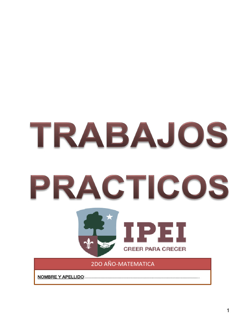 Carpeta de Trabajos Practicos-2do Año Matematica-ipei-2024 | PDF | Pendiente | Función (Matemáticas)