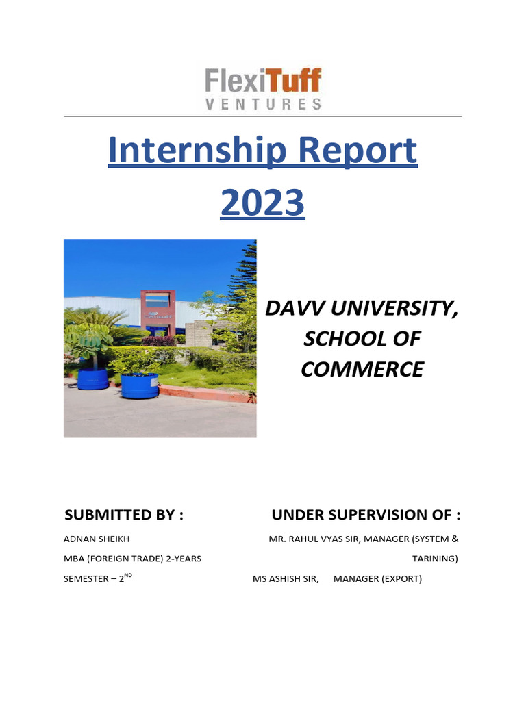 Internship Report On Flexituff Ventures International Limited Adnan | PDF