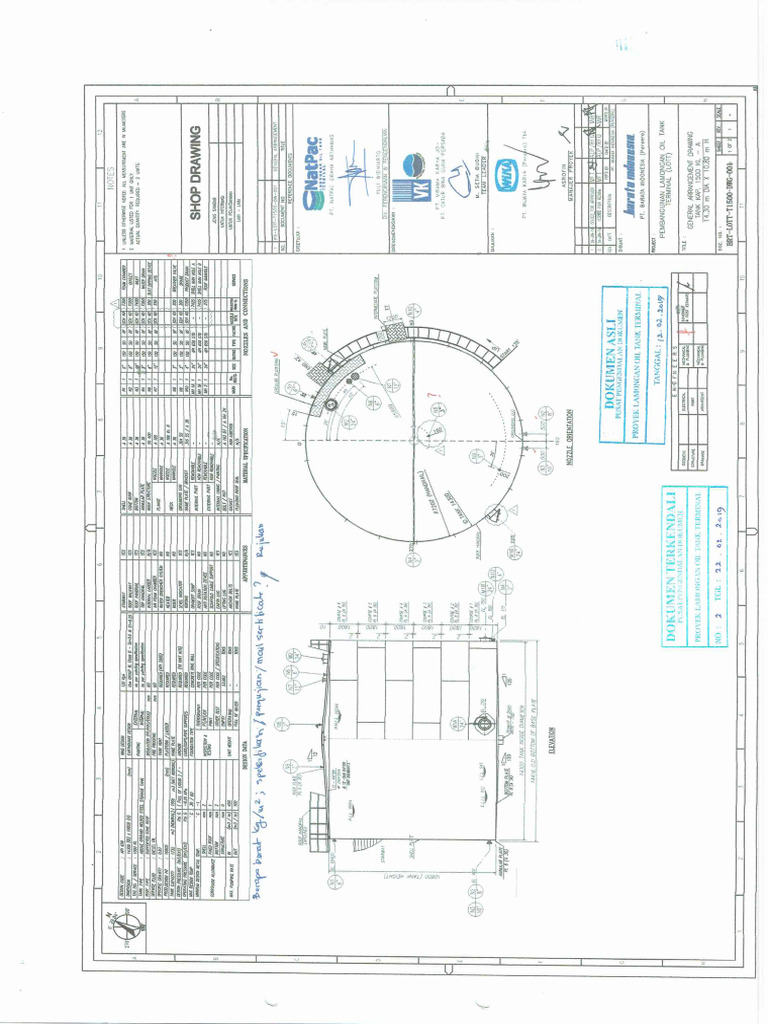 Shop Drawing Tangki 1.500 KL (Rev.1) | PDF