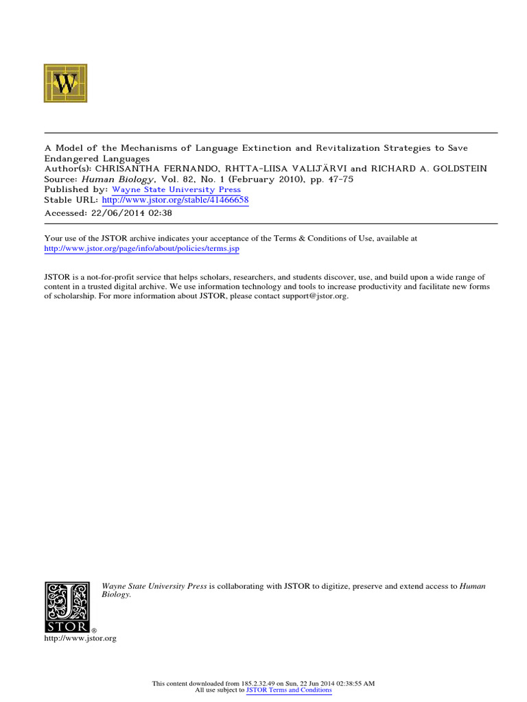 Language Extinction | Download Free PDF | Cultural Assimilation | Linguistics