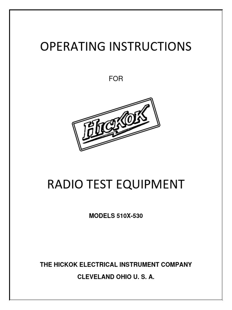 510X & 530 Tube Tester Instructions | PDF | Vacuum Tube | Electrical ...