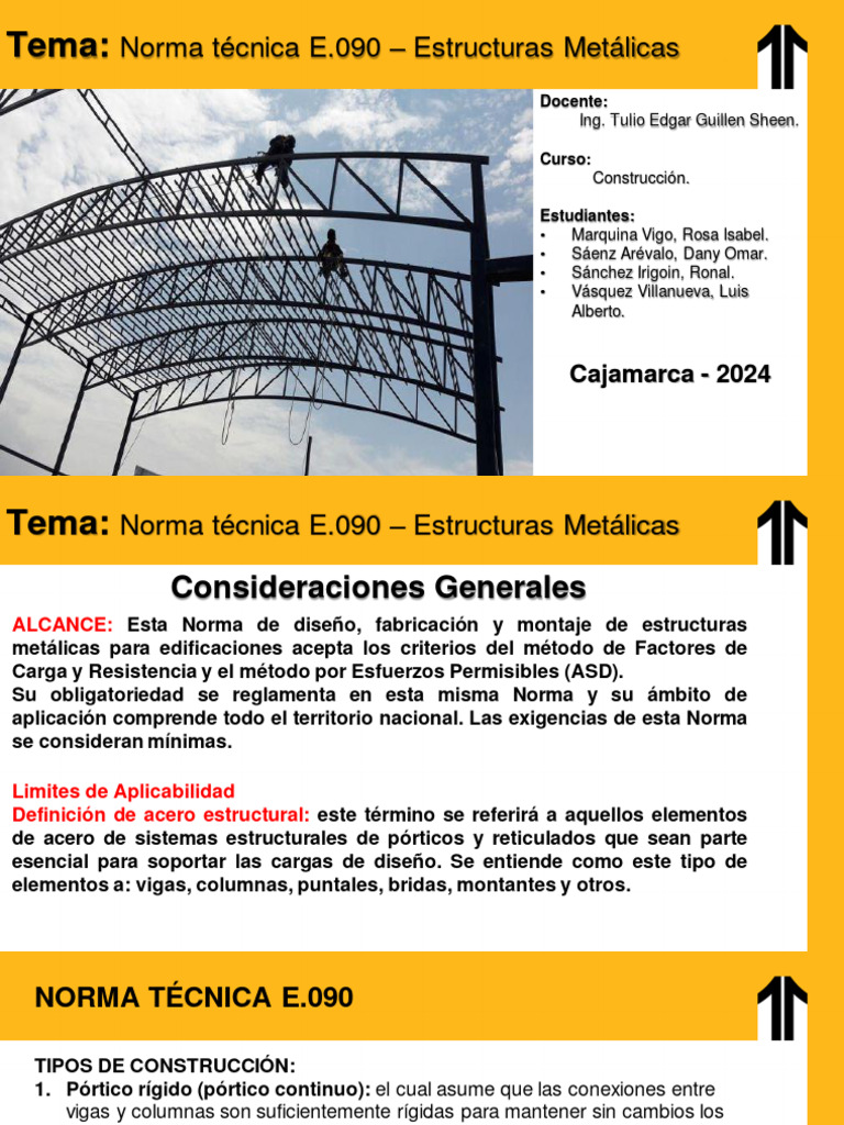 Norma Tecnica de Estructuras Metaalicas E.090 - Construcción | PDF ...