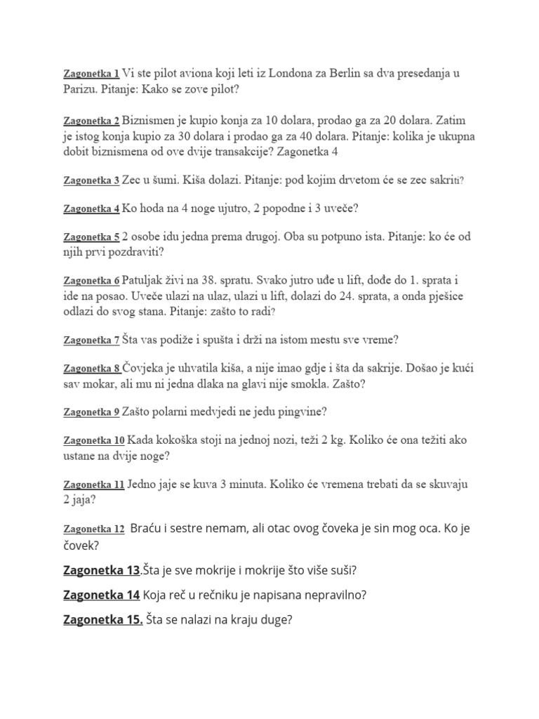 Zagonetke Logicke | PDF