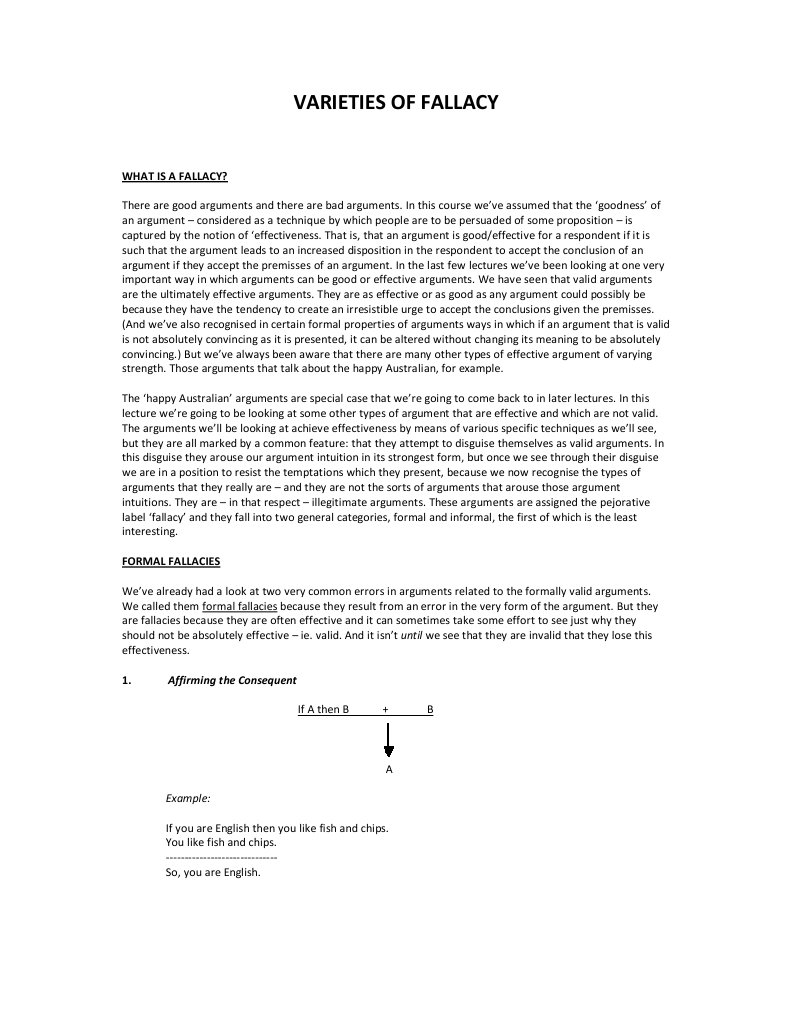 An In-Depth Exploration of Fallacious Reasoning: Distinguishing Valid ...