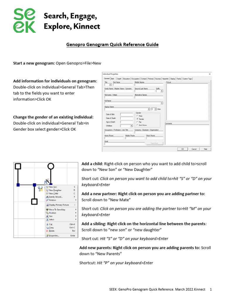 Npro Genogram Quick Reference.2022 | PDF | Graphical User Interfaces | Software