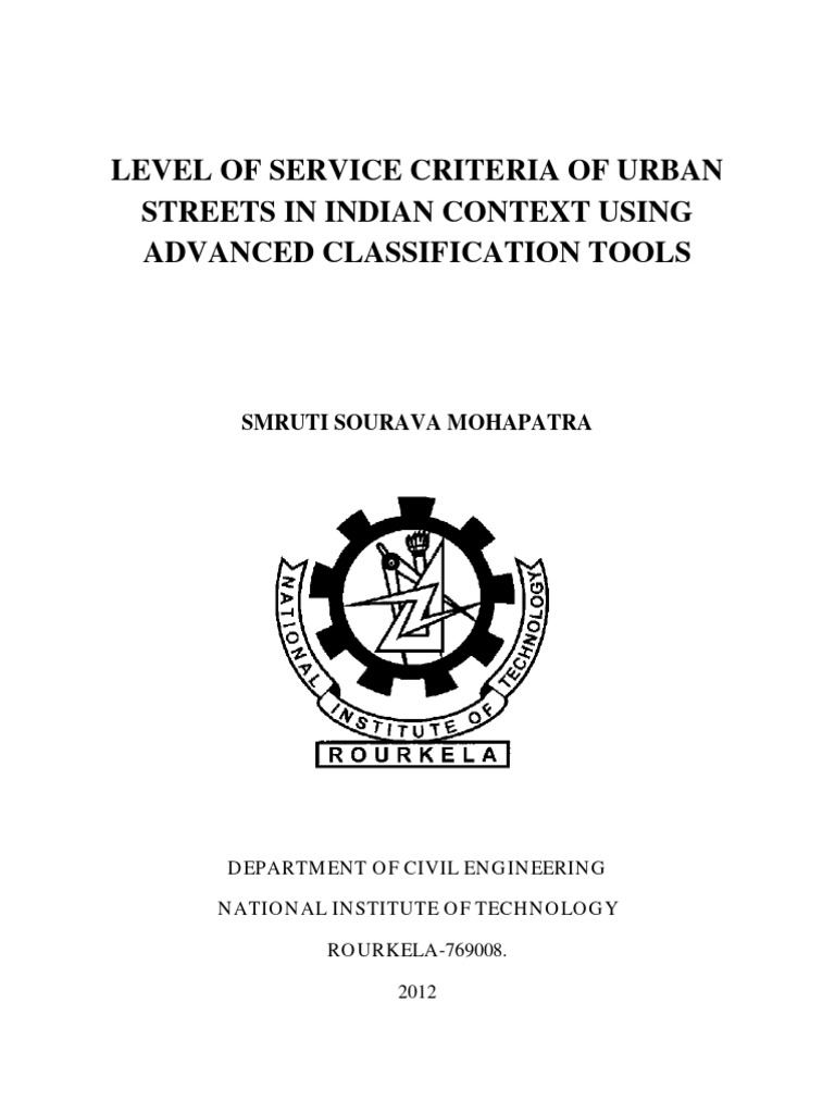 Level of Service Criteria of Urban Streets in Indian Context Using ...