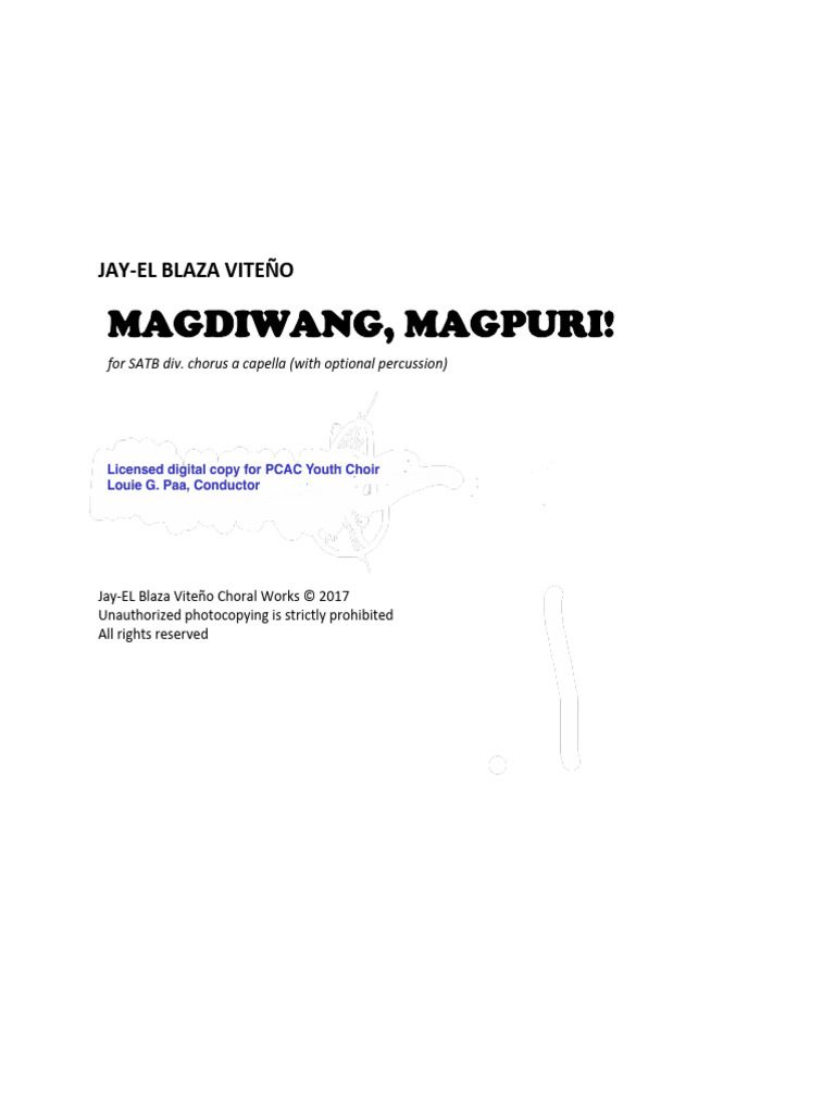 Magdiwang Magpuri Scoresheet PCAC Youth Choir | PDF