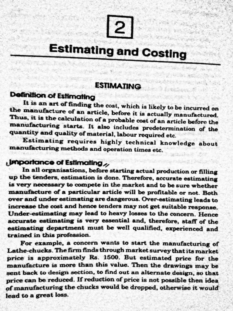 Estimating & Costing and Elements of Cost | PDF