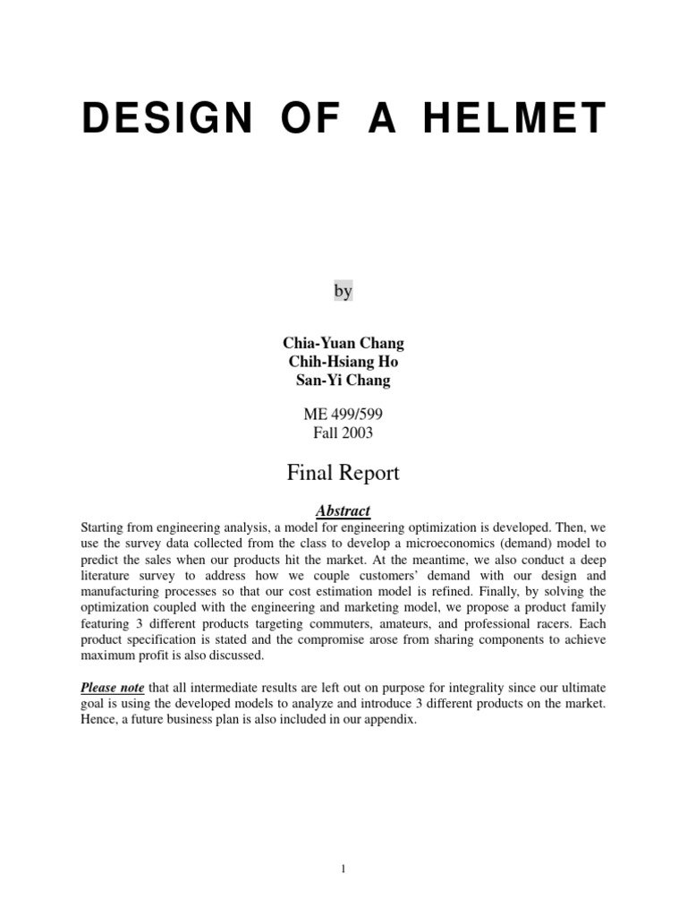 Design of a Helmet | PDF | Polystyrene | Foam