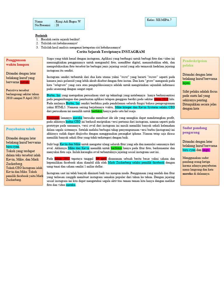 Analisis Ciri Kebahasaan Instagram | PDF