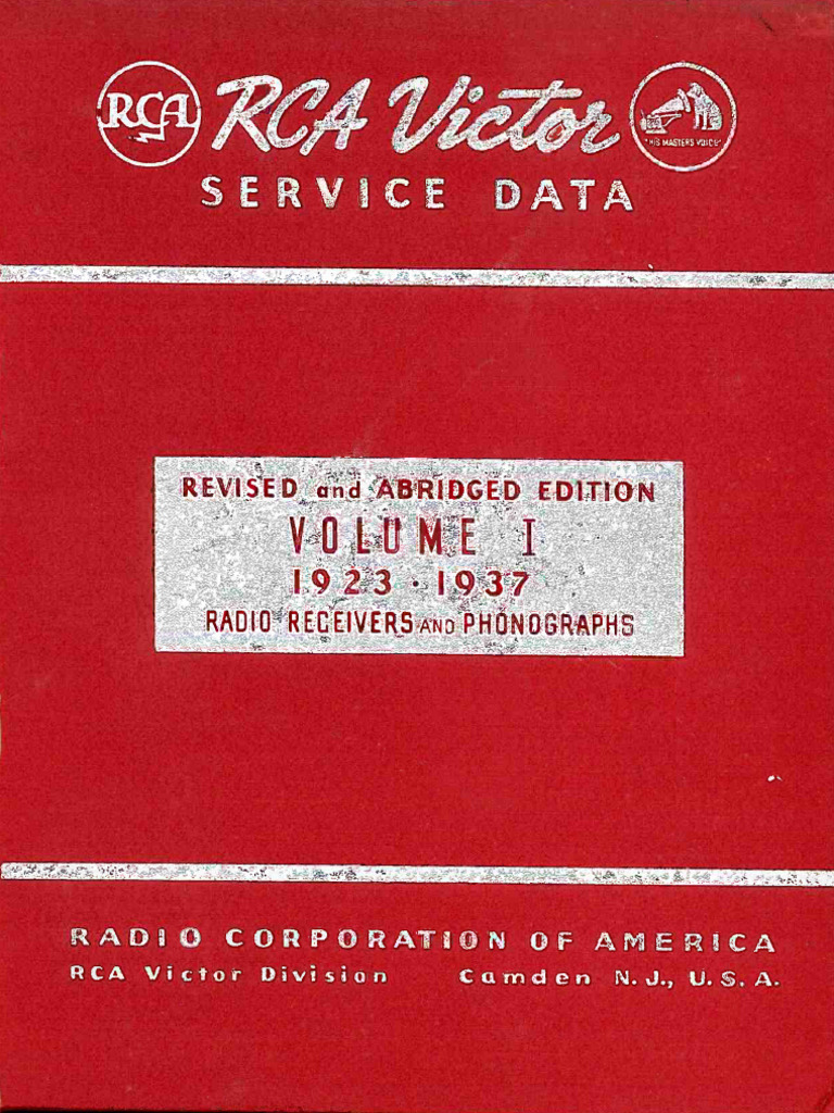 RCA-Service-Data-1923-1932-A | PDF | Rca | Sound Recording
